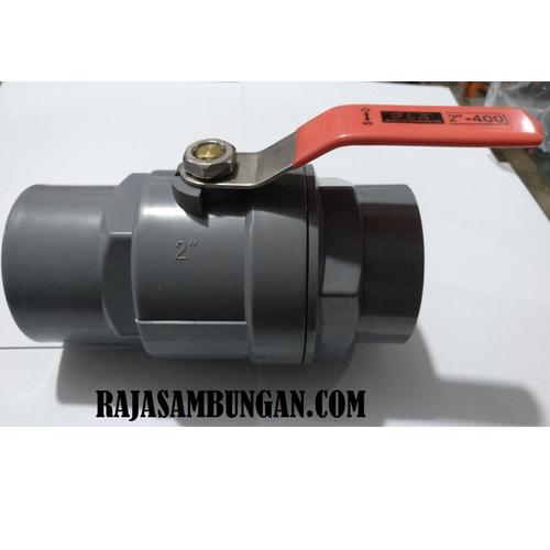 Jual Kran Sambungan Pipa Air 2 inch PVC Gagang Stainless Ball Valve ...