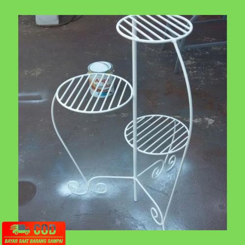 Jual Rak Pot Tanaman Bunga Tempat Pot Tanaman Bunga 3 Susun Bahan Besi ...