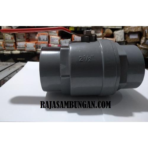 Jual Kran Sambungan Pipa Air 2 1/2 inch PVC Gagang Stainless Ball Valve ...