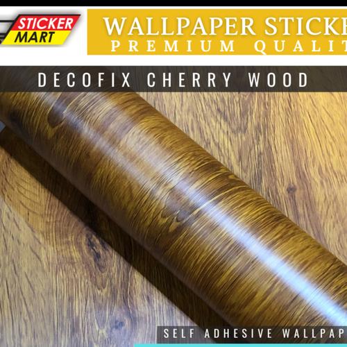 Jual Sticker dinding Kayu Cherry wood panel texture kayu 45cm - Kota ...