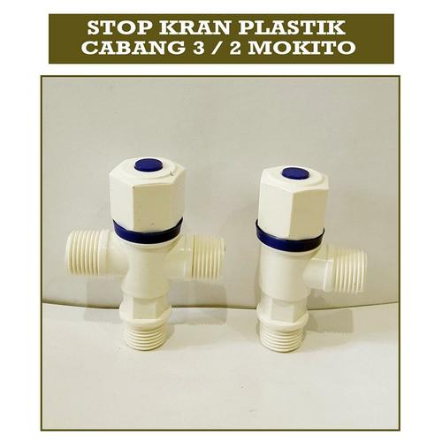 Jual STOP KRAN CABANG TIGA / DUA PLASTIK PVC PUTIH MOKITO - CABANG 2 ...