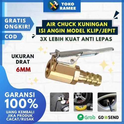 Jual KEPALA ISI ANGIN BAN NEPEL KUNINGAN MODEL JEPIT ALAT POMPA BAN ...