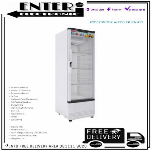 Promo POLYTRON SCN143D - SHOWCASE DISPLAY COOLER LEMARI PENDINGIN SCN ...