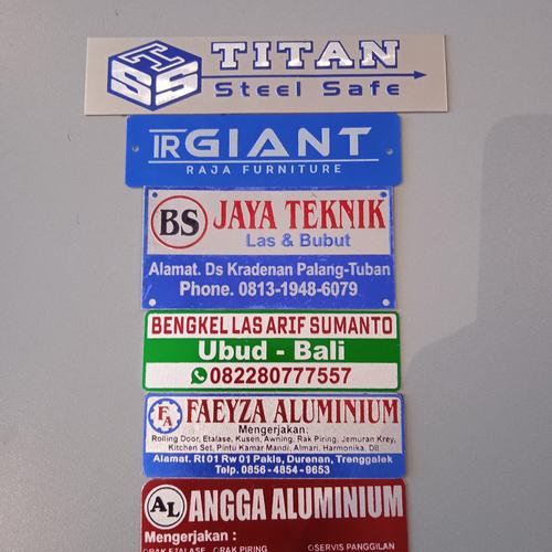 Jual STICKER STIKER LABEL NAMA BRAND MEREK MERK MEBEL CUSTOM PLAT BESI ...