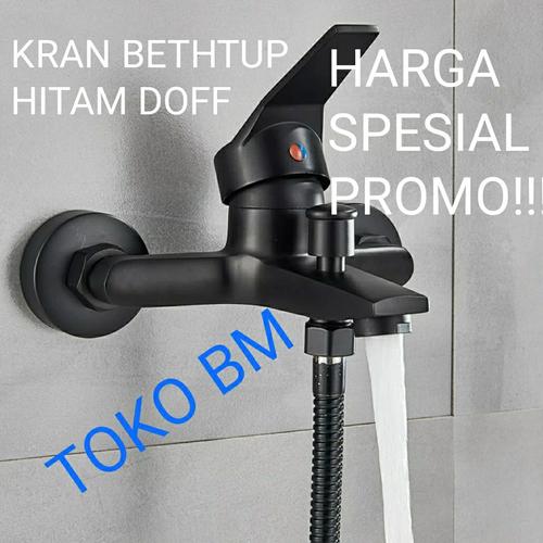 Jual kran mixer panas dingin hitam doff/kran bethup high class black ...