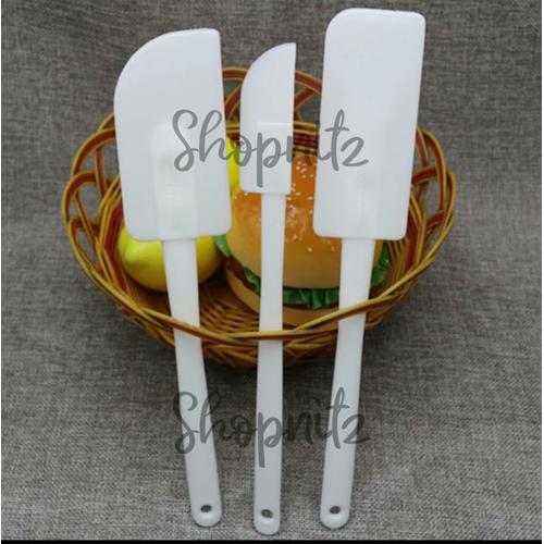 Jual Spatula Plastik 3IN1 Warna Putih / Spatula Set Jumbo / Spatula Set ...