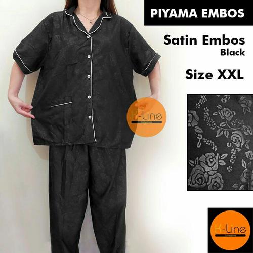 Jual PIYAMA SATIN EMBOS BAJU TIDUR WANITA PAJAMAS POLOS LENGAN PENDEK ...