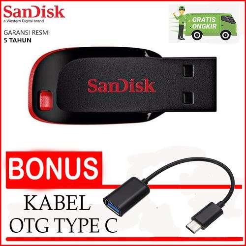 Jual Flashdisk Flasdisk Sandisk Cruzer Blade 32GB BONUS kabel OTG TIPE C - Kab. Pemalang ...