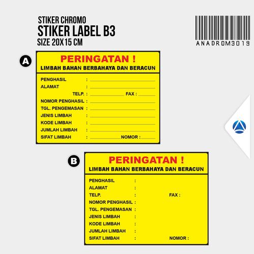 Jual Stiker Label Limbah B3| 15x20 cm | Anadrom 3019 - Kota Binjai ...