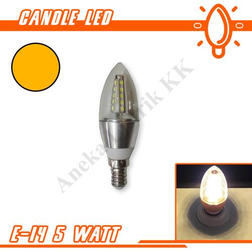 Jual LED CANDLE 5W Fitting E14 KUNING LAMPU HIAS 5 W Watt LILIN GANTUNG - NO BubbleWrap ...