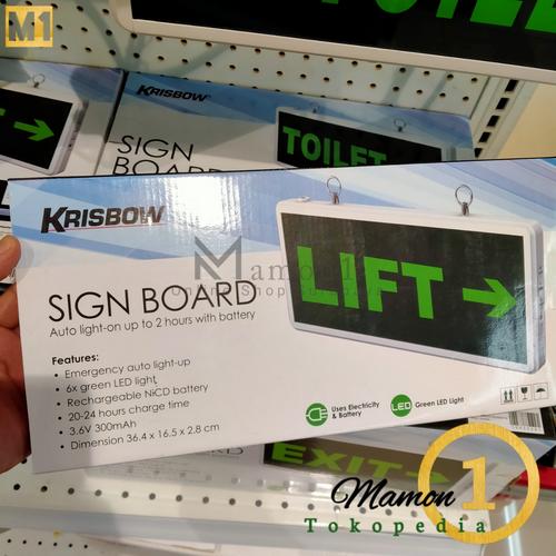 Jual Lampu sign board Krisbow papan petunjuk lift dua sisi - Kota ...