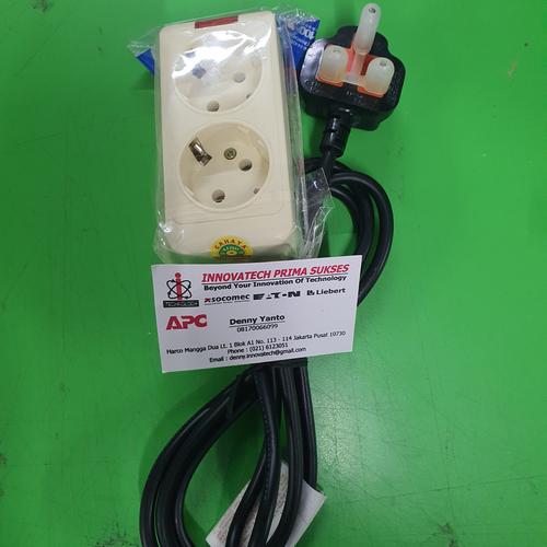 Jual Terminal Colokan listrik stop kontak 2 soket kaki 3 ground ...