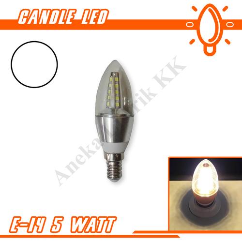 Jual LED CANDLE 5W Fitting E14 PUTIH LAMPU HIAS 5 W Watt E 14 LILIN GANTUNG - NO BubbleWrap ...