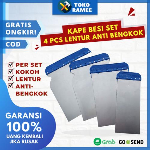Jual [4 PCS] KAPE KAPI SKRAP SEKRAP DEMPUL TEMBOK KOMPON GYPSUM BESI SS ...