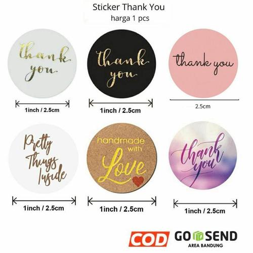 Jual Label Sticker Thank You Terima Kasih Handmade Tinta Emas Pink ...