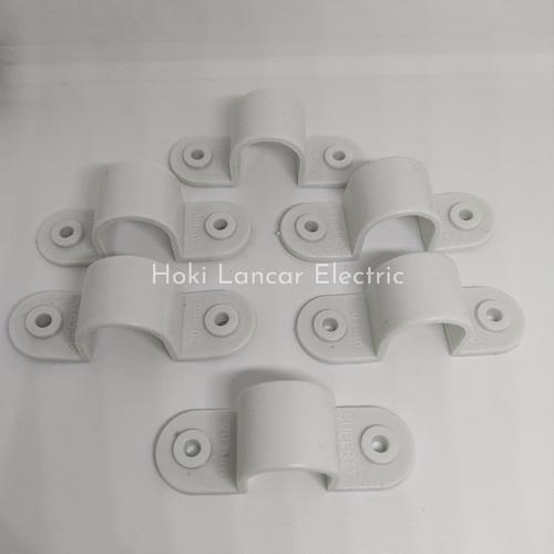 Jual Klem Clamp Pipa PVC Conduit Listrik 20MM Clipsal Putih - Jakarta ...