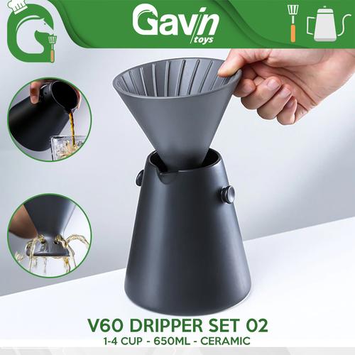 Jual V60 Ceramic Dripper Set 02 1-4 Cup v60 Drip Manual Brew Pour Over ...