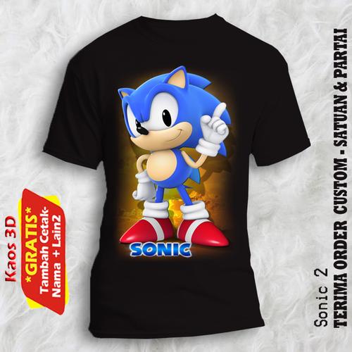 Jual Kaos custom satuan gambar sonic ukuran anak dan dewasa kualitas 3d ...