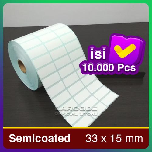 Jual LABEL BARCODE 33 X 15 (3 LINE) KERTAS STICKER LABEL SEMICOATED ...