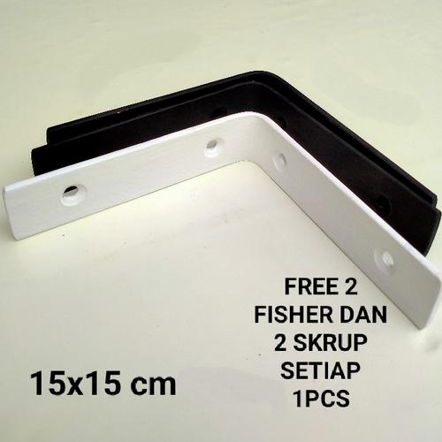 Jual Siku rak besi rak sudut penyangga rak dinding. - 15x15cm, Hitam ...