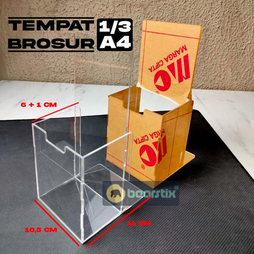 Promo Tempat brosur 1/3 A4 flyer holder akrilik meja kartu nama kasir ...