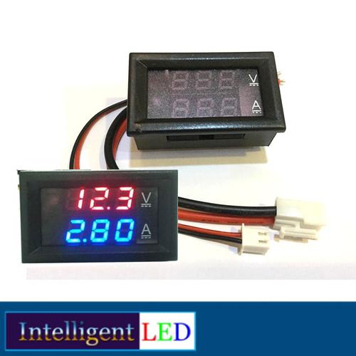 Jual Dual 0.28” DC 0-100V 10A Digital Voltmeter Ammeter Blue+Red LED ...