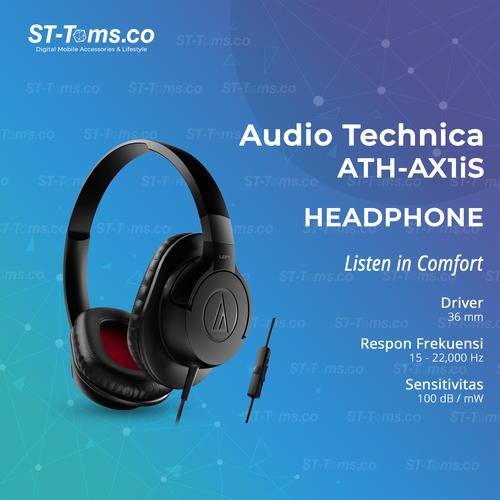 Promo Audio-Technica ATH-AX1iS SonicFuel Over-ear Headphones - Biru ...