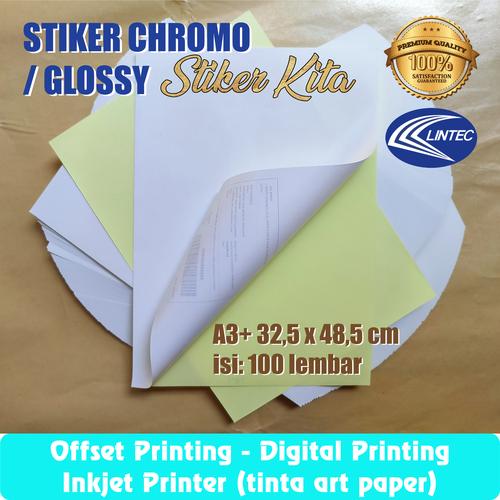Jual Kertas Stiker KROMO A3+ Sticker CHROMO Glossy isi 100 pcs merek ...