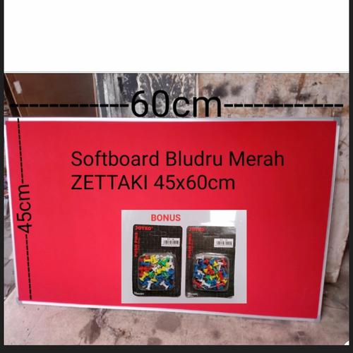 Jual Softboard Cork Board/Papan Mading Gantung Bludru Merah ZETTAKI ...