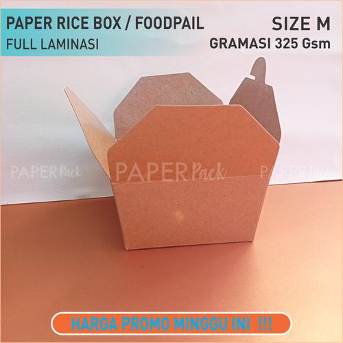 Jual PAPER RICE BOX / FOOD PAIL / PAPER LUNCH BOX KRAFT TAKEAWAY - Kota ...