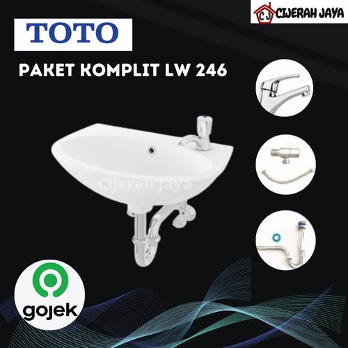 Jual Wastafel TOTO LW 246J + Keran + Sifon / Washtafel TOTO Komplit ...