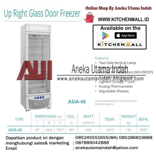 Jual GEA UP RIGHT ASIA 45 GLASS DOOR FREEZER AUTOMATIC DEFROST LOCK NEW ...