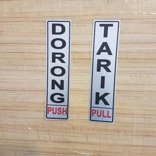 Jual sign label tarik / dorong pintu jendela /sign pull push 18x5cm ...