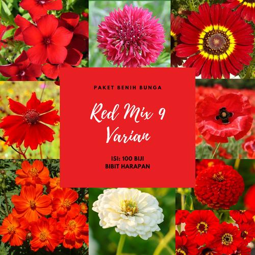 Jual Paket Benih Bibit Biji Bunga 9 Jenis MERAH Mix Import - Jakarta ...