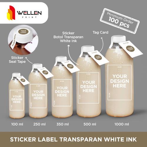 Jual Cetak Stiker Botol Transparant White Ink / Stiker Label Tinta ...