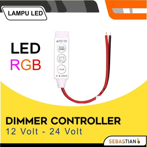 Jual Dimmer Controller LED Strip DC 12V Dimer Lampu RGB 24V Modul ...