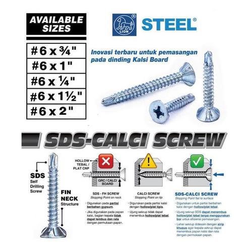 Jual #6x3/4 Sekrup GRC SDS / kalsiboard / Calci Screw - Jakarta Utara ...