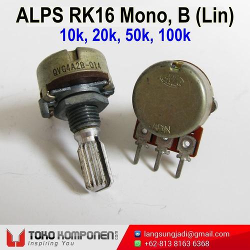 Jual 100k 50k 20k 10k ALPS RK16 Mono Potentiometer - potensio meter ...