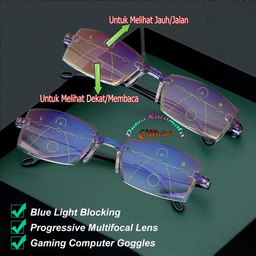 Promo Kacamata Baca Lensa Blue Ray Double Fokus Untuk Melihat Jauh dan ...