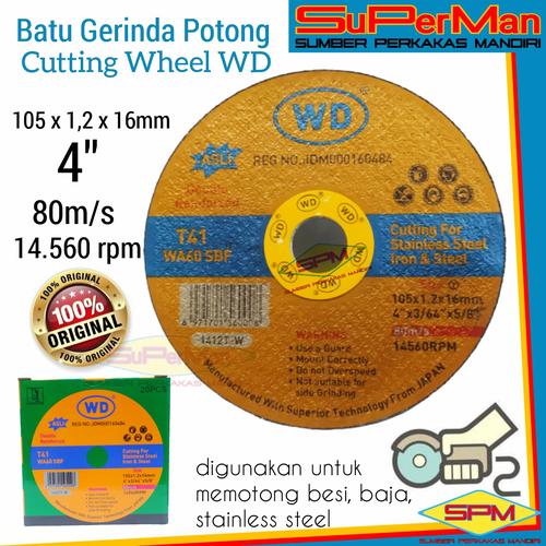 Jual cutting WD Batu Gerinda potong WD cutting wheel mata potong besi ...