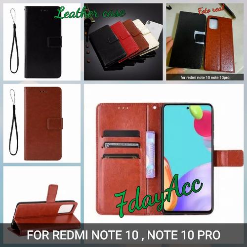 Jual FLIP CASE REDMI NOTE 10 | NOTE 10 PRO 2021 LEATHER KULIT COVER ...