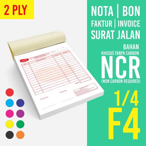 Jual CETAK BUKU NOTA BON 1/4 F4 2PLY CUSTOM - 2 Warna Tinta, Nmr ...