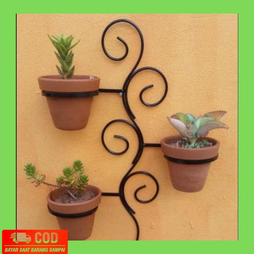 Jual Standing Pot Tanaman Bunga Gantung Dinding Tempat Pot Bunga Besi ...