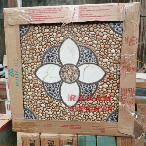 Jual Keramik Mulia 40x40 Coralito Beige Grey Teras Taman Corak Batu ...