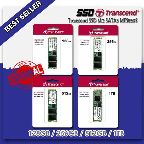 Jual Transcend SSD M.2 SATA3 MTS830S 1TB 512GB 256GB 128GB SSD M2 SATA ...