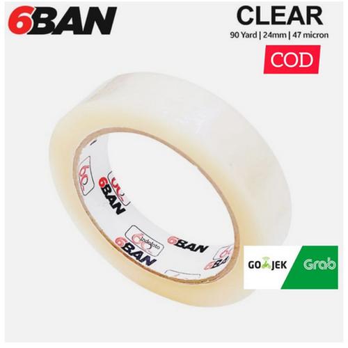 Jual Lakban bening kecil 6Ban slasiban kecil 2,4cm 90yard per roll ...