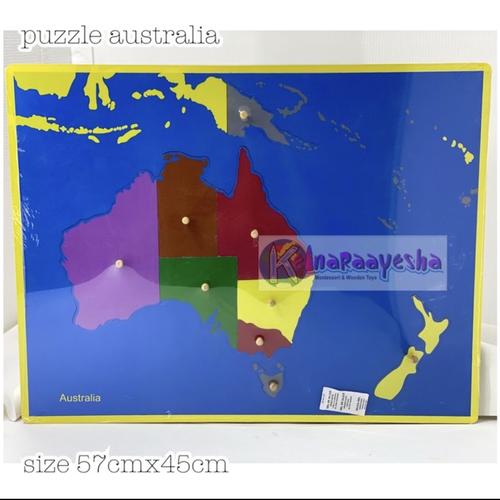 Jual Puzzle Benua montessori + control map/ Puzzle Continent map ...