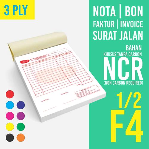 Jual CETAK BUKU NOTA BON 1/2 F4 3PLY CUSTOM - 2 Warna Tinta, Standar ...