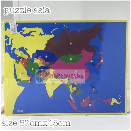 Jual Puzzle Benua montessori + control map/ Puzzle Continent map ...
