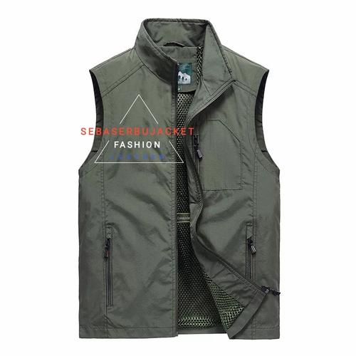 Jual jaket pria waterproof outdoor rompi/Rompi Vest katun kanvas ...